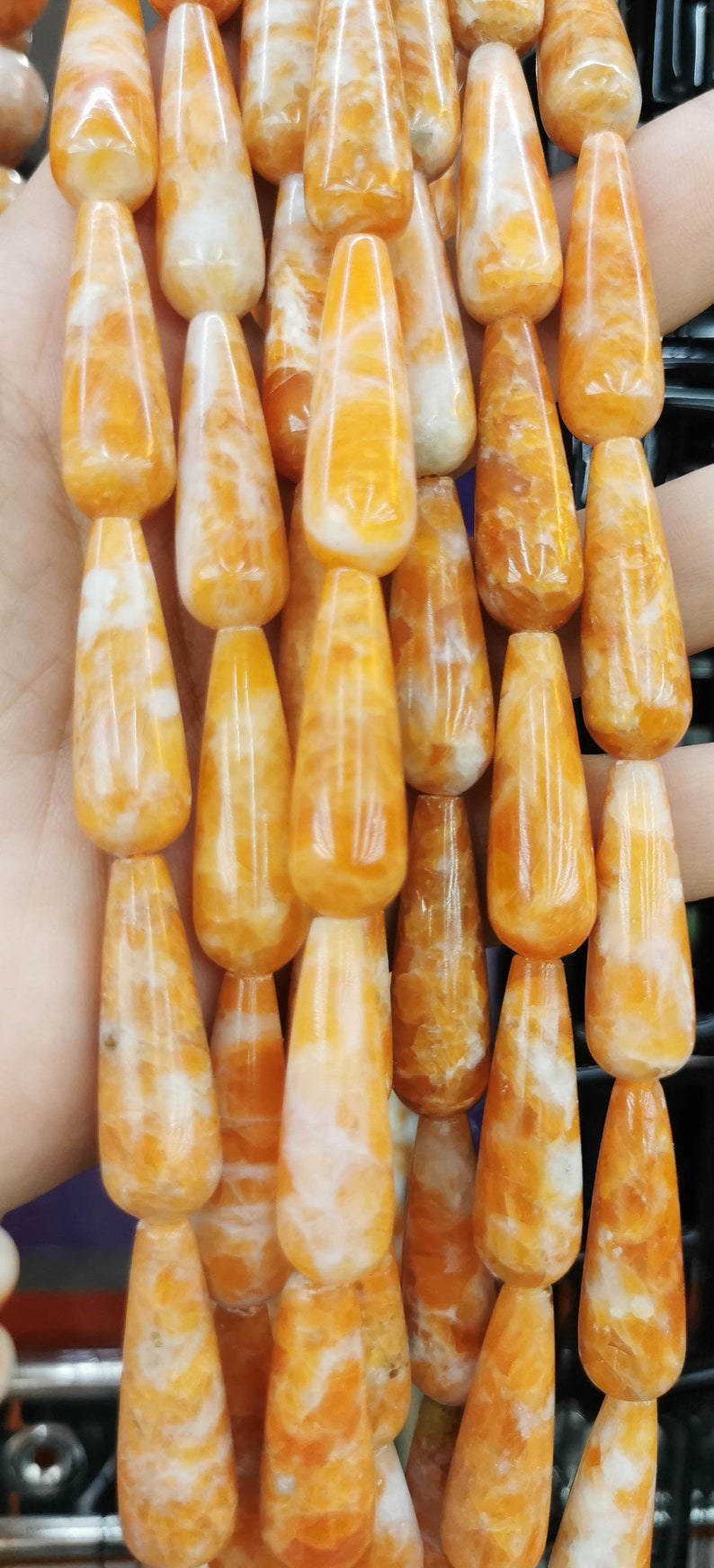 30mm Natural Selenite Jewelry Oranger Yellow Selenite Teardrop - Etsy