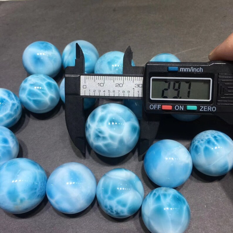 16-18mm Genuine Larimar Cabs Round Dolphin Color Stone, AAA Quality Blue Pectolite,round Ball ...