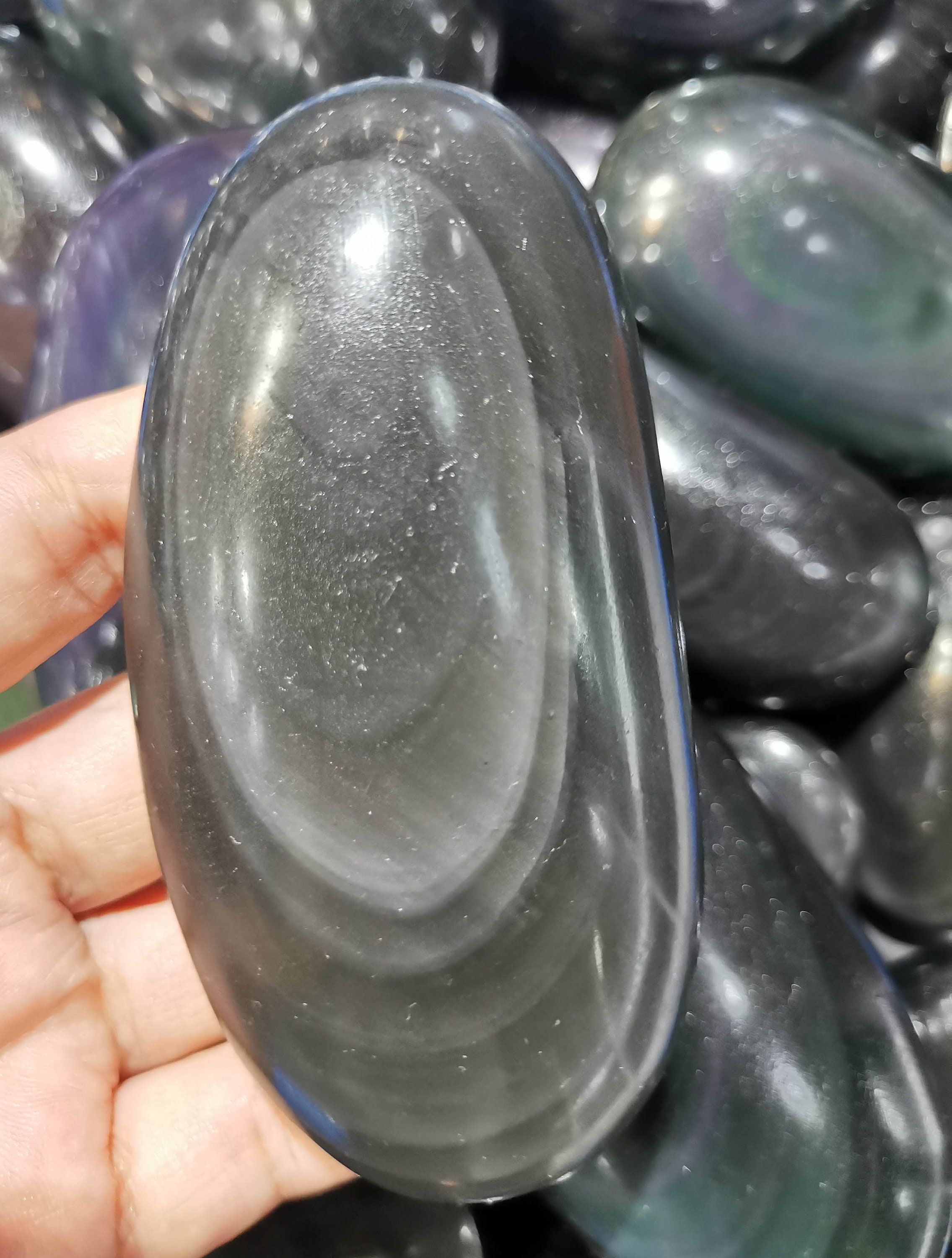 Obsidiana genuina grande cabujón de obsidiana de oro arco | Etsy