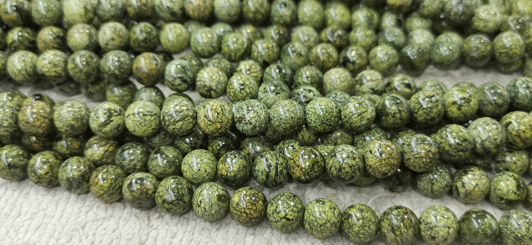 Natural Green Epidote Jasper 4mm 6mm 8mm 10mm Round Beads 15.5" Strand ...