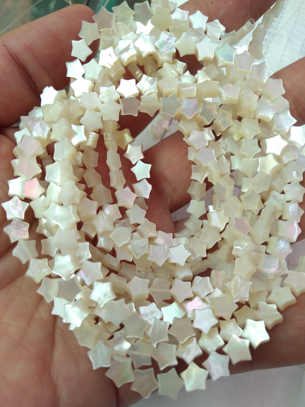50pcs Natural Pearl Shell Star Shaped Beads 8mm - Etsy