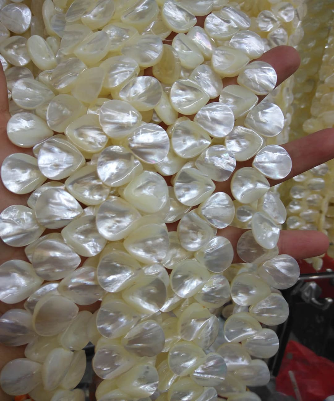Genuine White MOP Shell Smooth Flat Tear Drop 16x12mm 15inch for ...