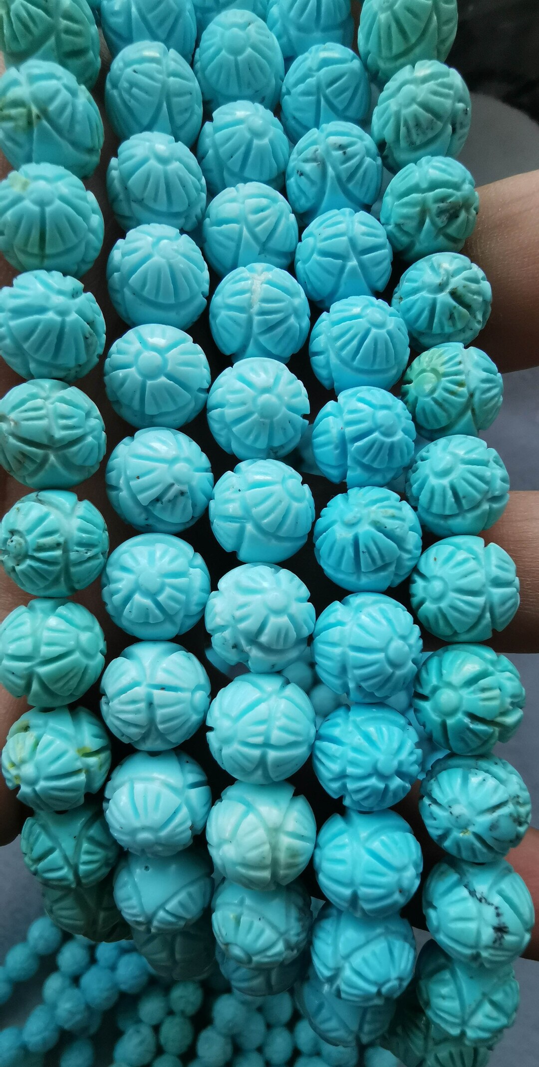 Filigrana de flor hecha a mano 10 mm Tallado chino Natural Antiguo ...