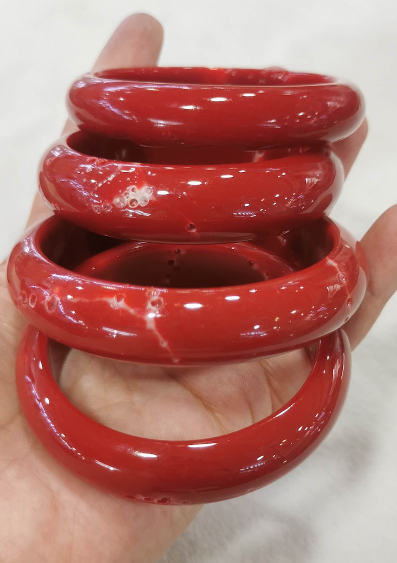 AAA Red Coral Bangle,band 54-64mm,coral Bangles ,handmade Jewelry ...