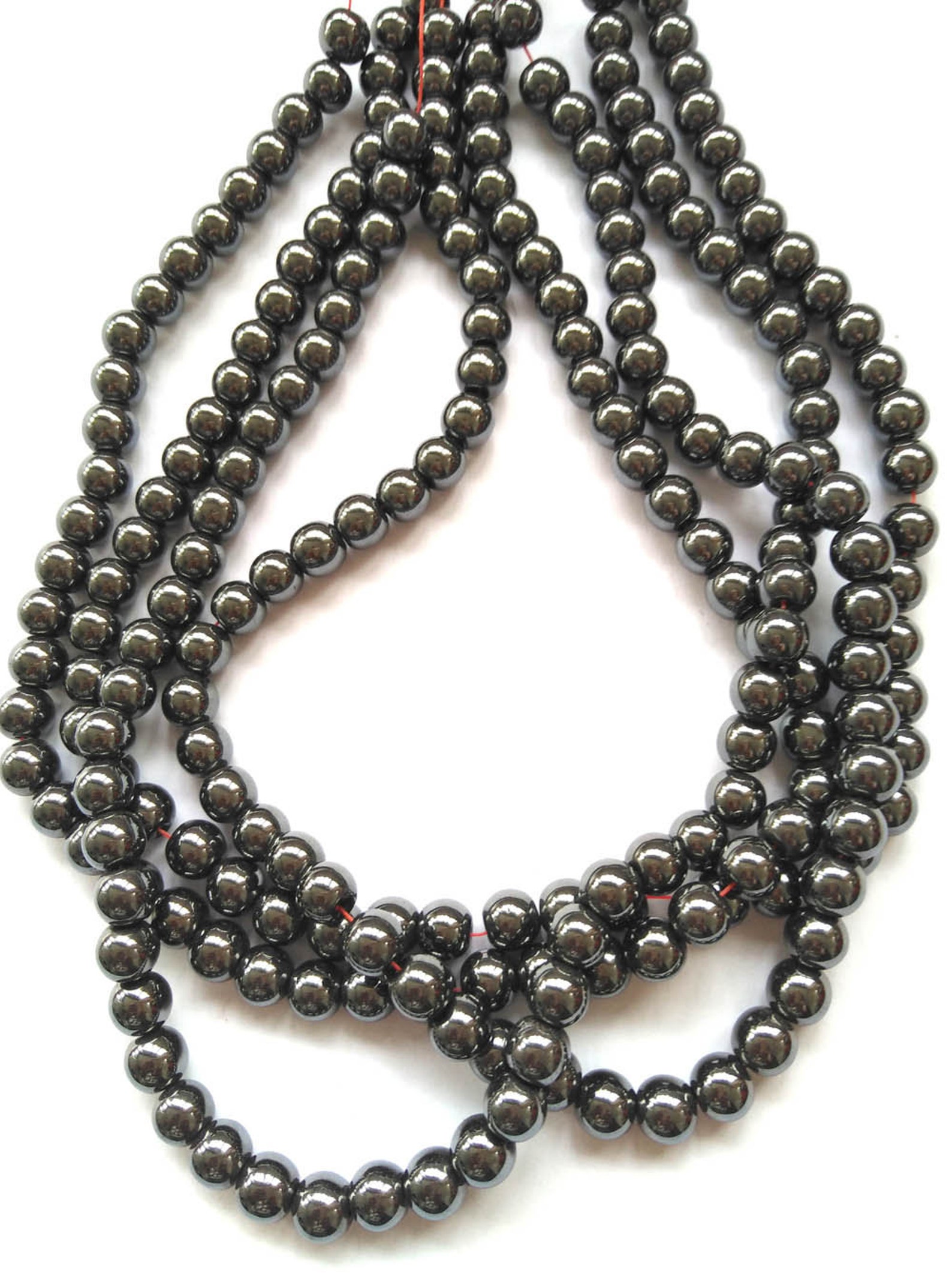 Genuine Hematite Beads Grade AAA Natural Gemstone Round Loose Beads 4MM ...