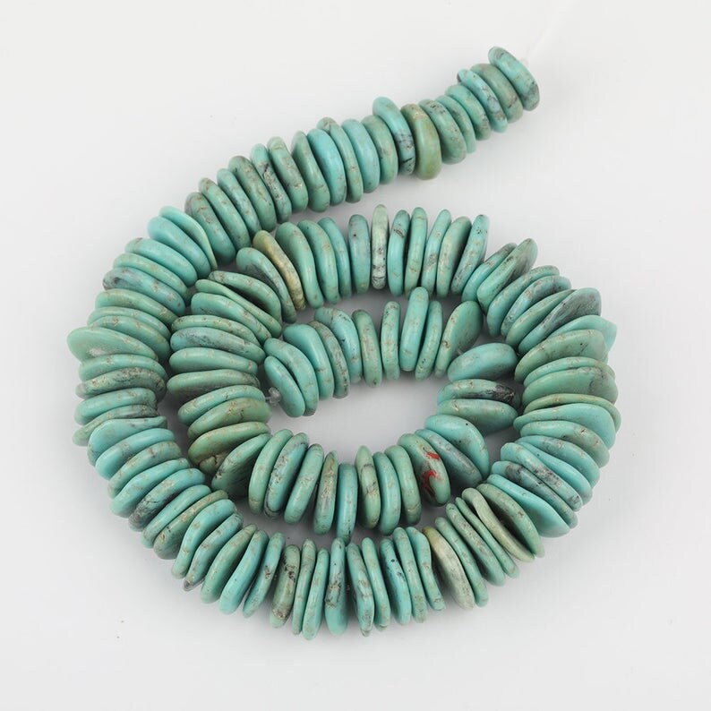 18inch Rough Turquoise Disc Heishi Loose Bead Spacers Charm - Etsy