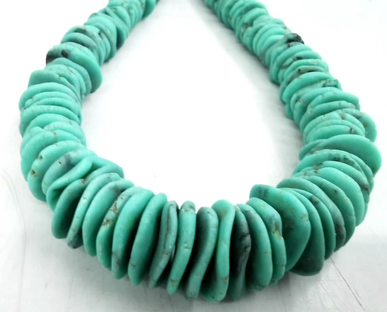 18inch Rough Turquoise Disc Heishi Loose Bead Spacers Charm | Etsy