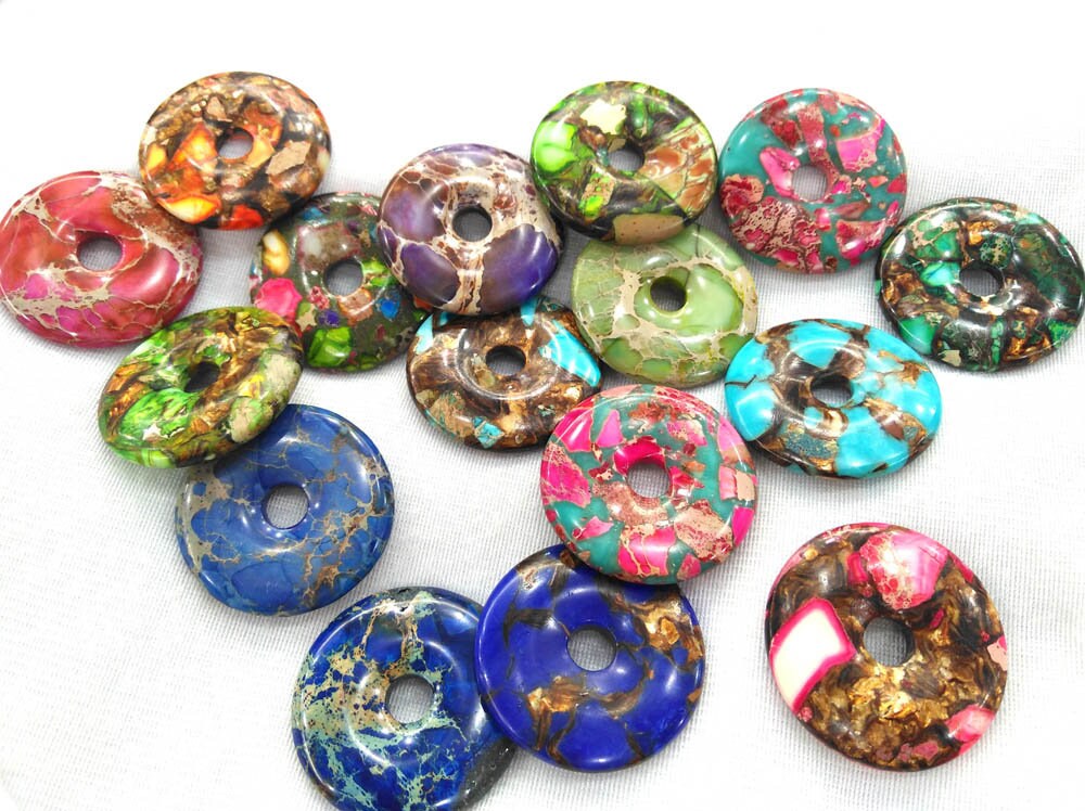 2pcs Lapis Lazulie Sea Sediment Imperial Jasper Round Donut - Etsy