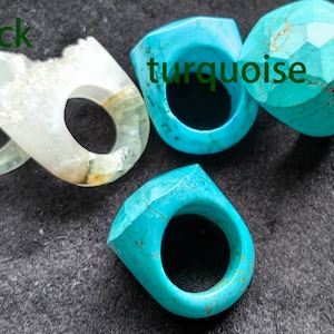 Blue Turquoise Gemstone ,rock Quartz Rings|oval Turquoise Ring ...