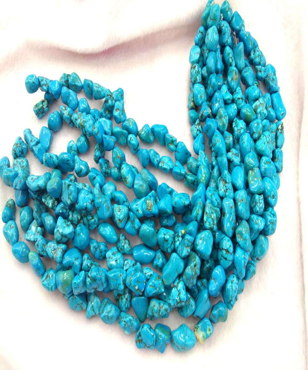 16inch Turquoise Beads, 25mm to 4mm Rough Nugget Chip Freeform Nautral ...
