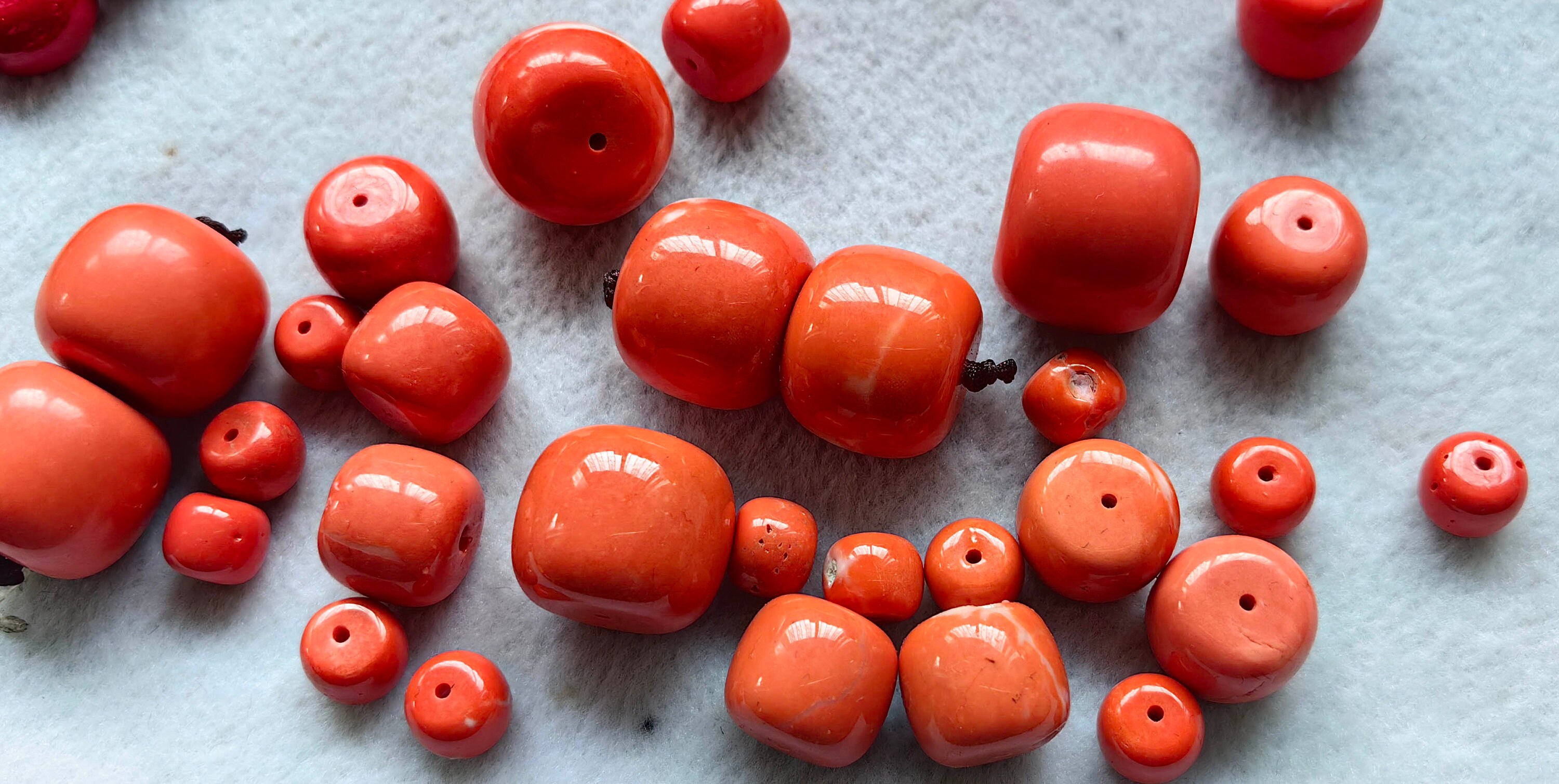 20pcs Oranger Red Coral Jewelry Drum Barrel Rice Oval Egg AKA Coral ...
