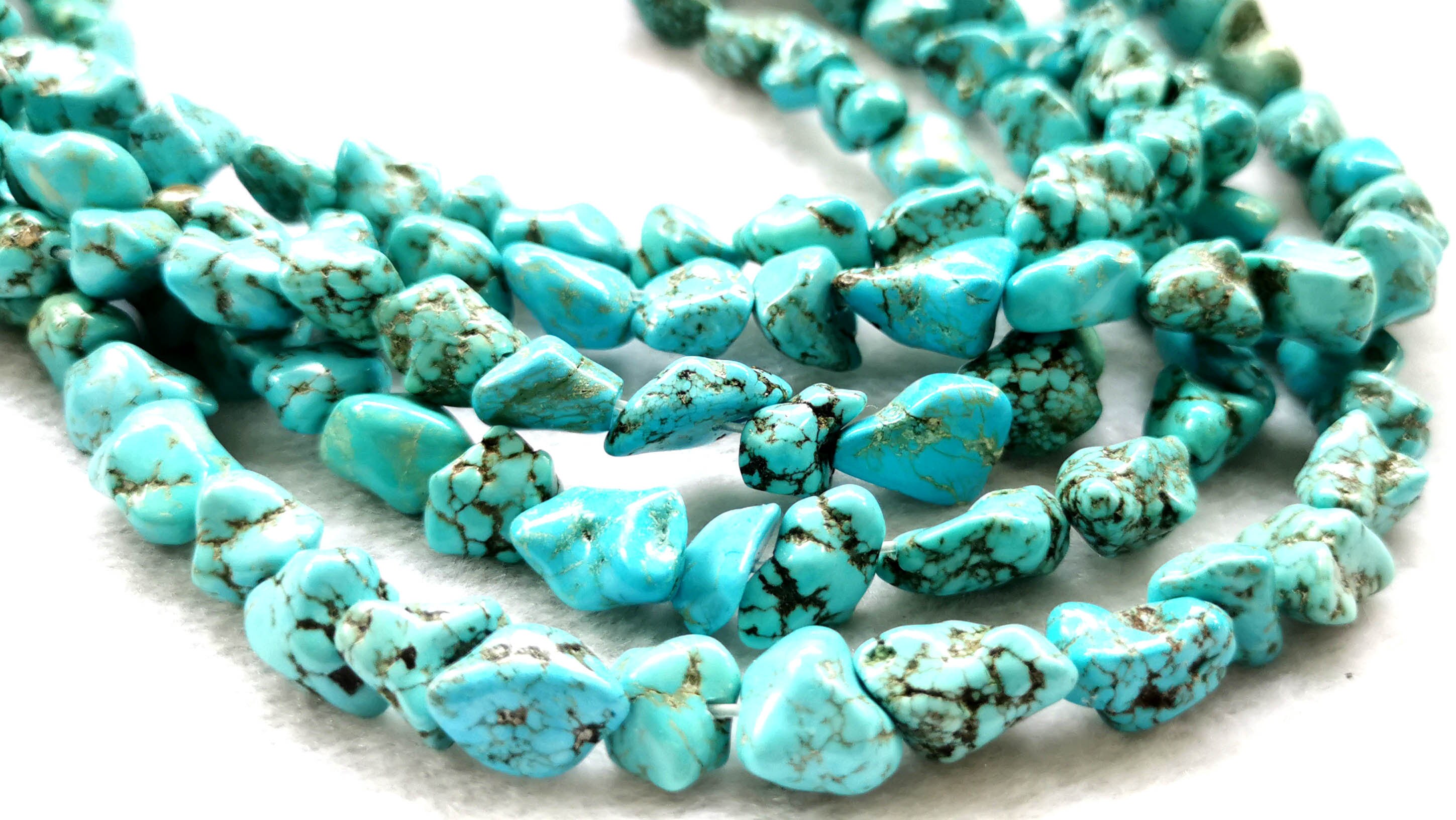 Turquoise Beads, 25mm to 4mm Rough Nugget Chip Freeform Nautral ...