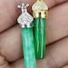 Column Burma Natural Jadeite Jade Pendant 8x30mm Bar Tube With 18k Gold ...