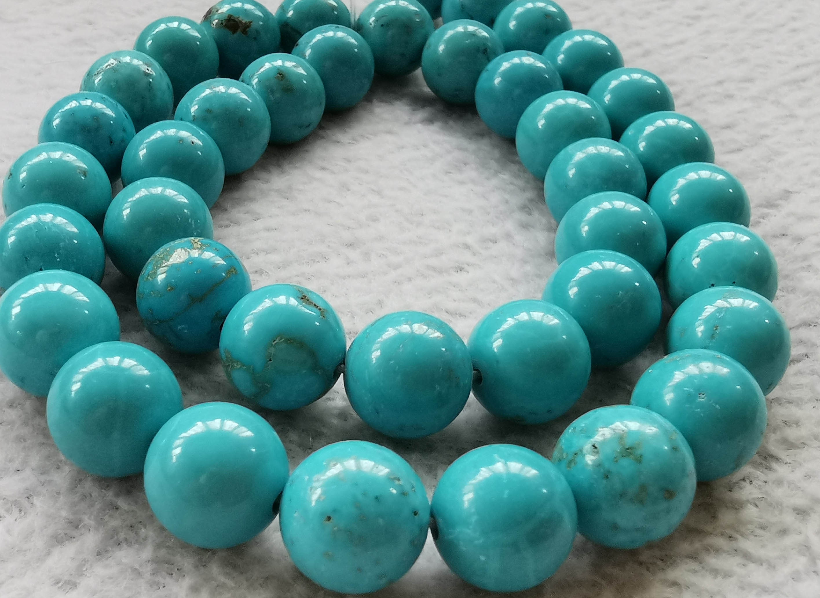 Haute qualité -Turquoise 4mm 6mm 8mm 10mm 12mm rond Perles rondes ...