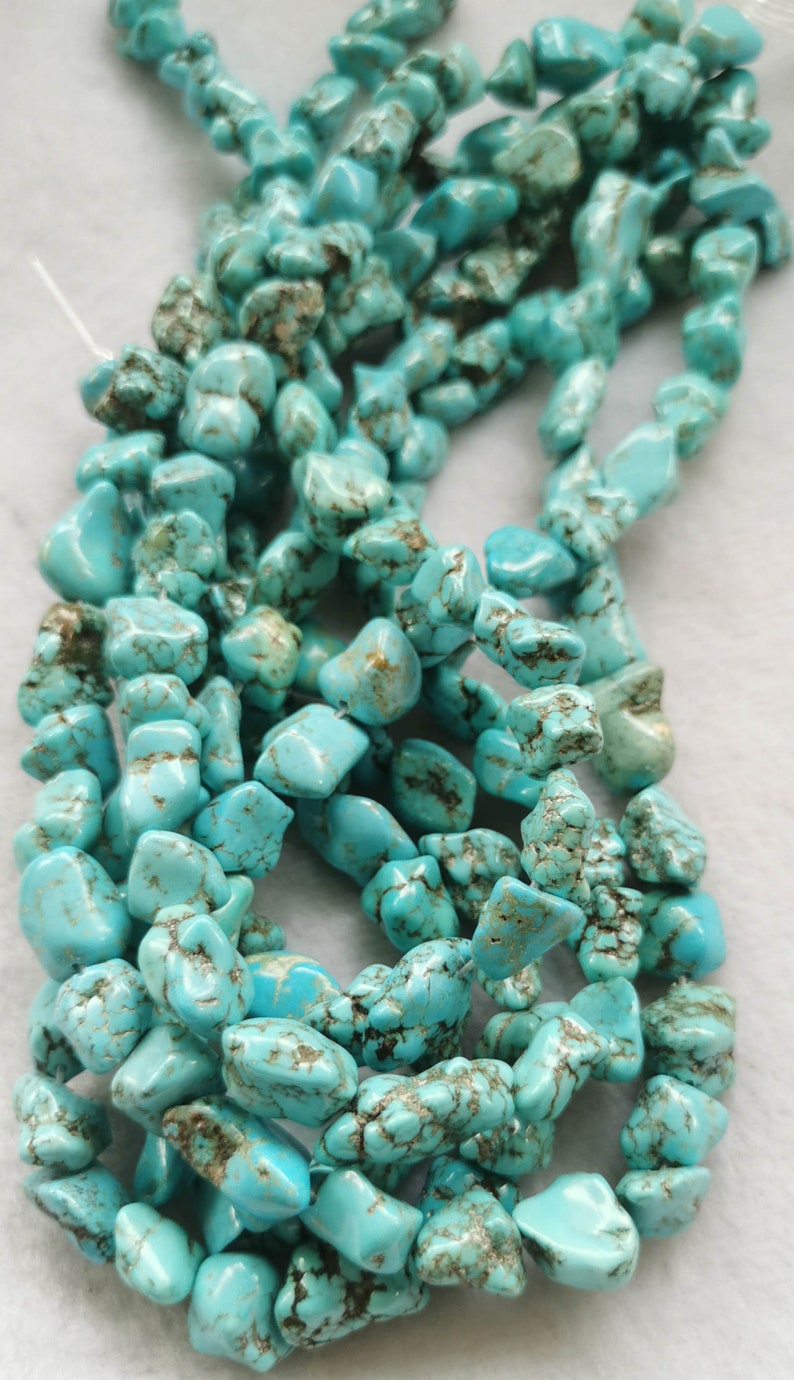 Turquoise Beads, 25mm to 4mm Rough Nugget Chip Freeform Nautral ...