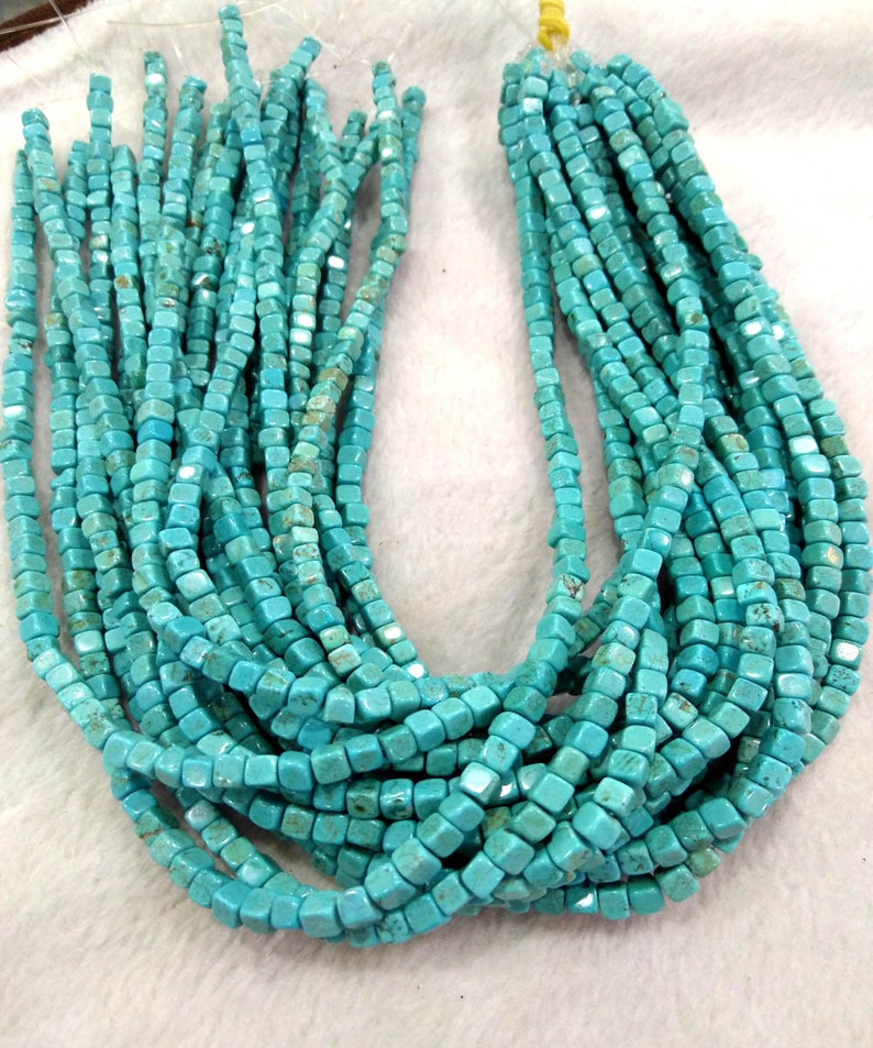 Blue Turquoise Cube Solid Beads 4mm 5mm 6mm 8mm Square Nuggets Bead ...