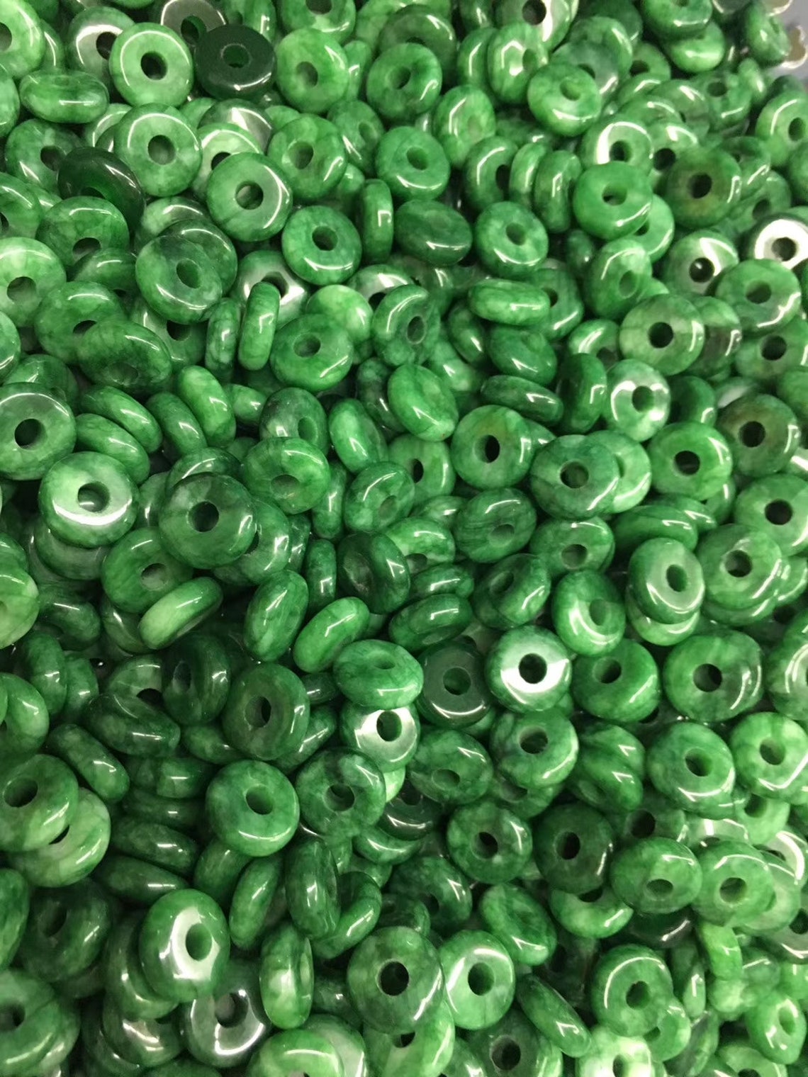 Emerald Green Jade purple Cherry Red Rondelle Jade 16 | Etsy