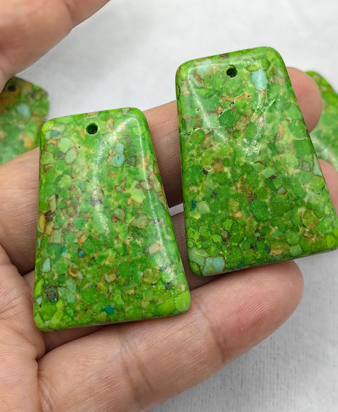Apple Green Blue Tibetan Turquoise Slab Rectangle T Square Freeform 40 ...