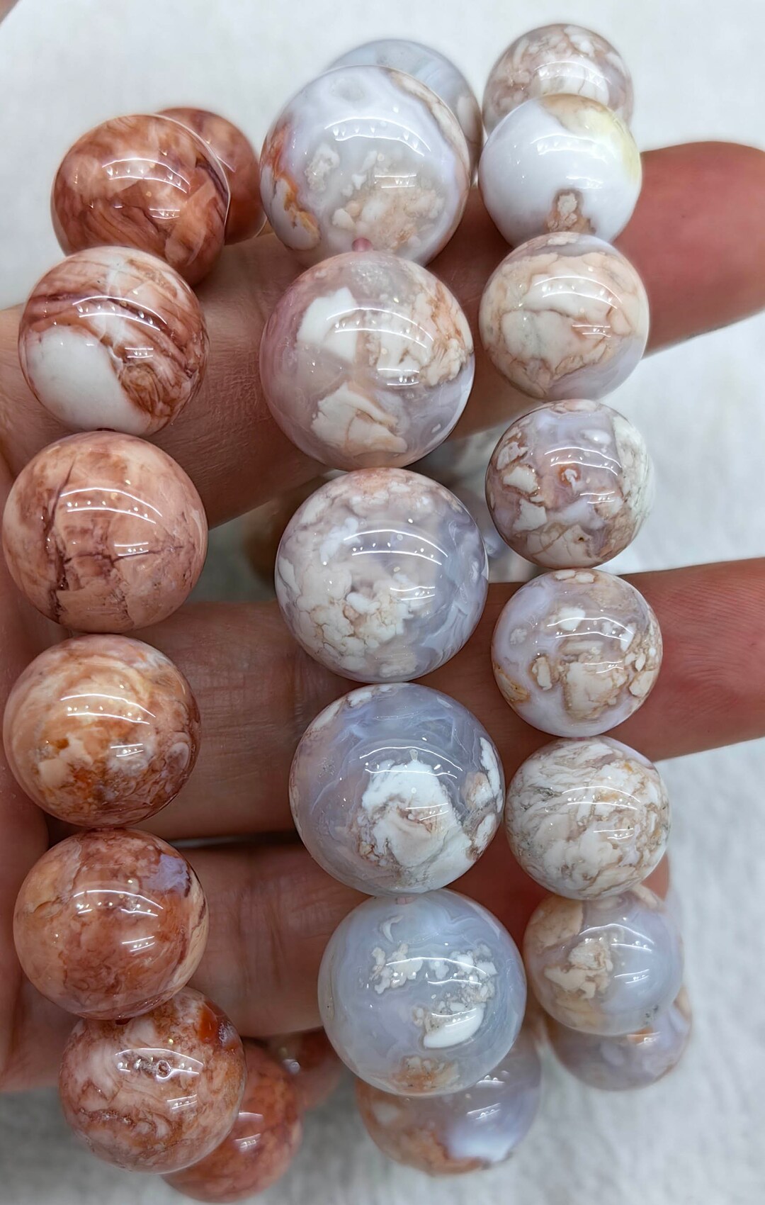 16inch Natural Pink Purple Agate Gem，round Ball 8mm 10mm 12mm 14mm ...