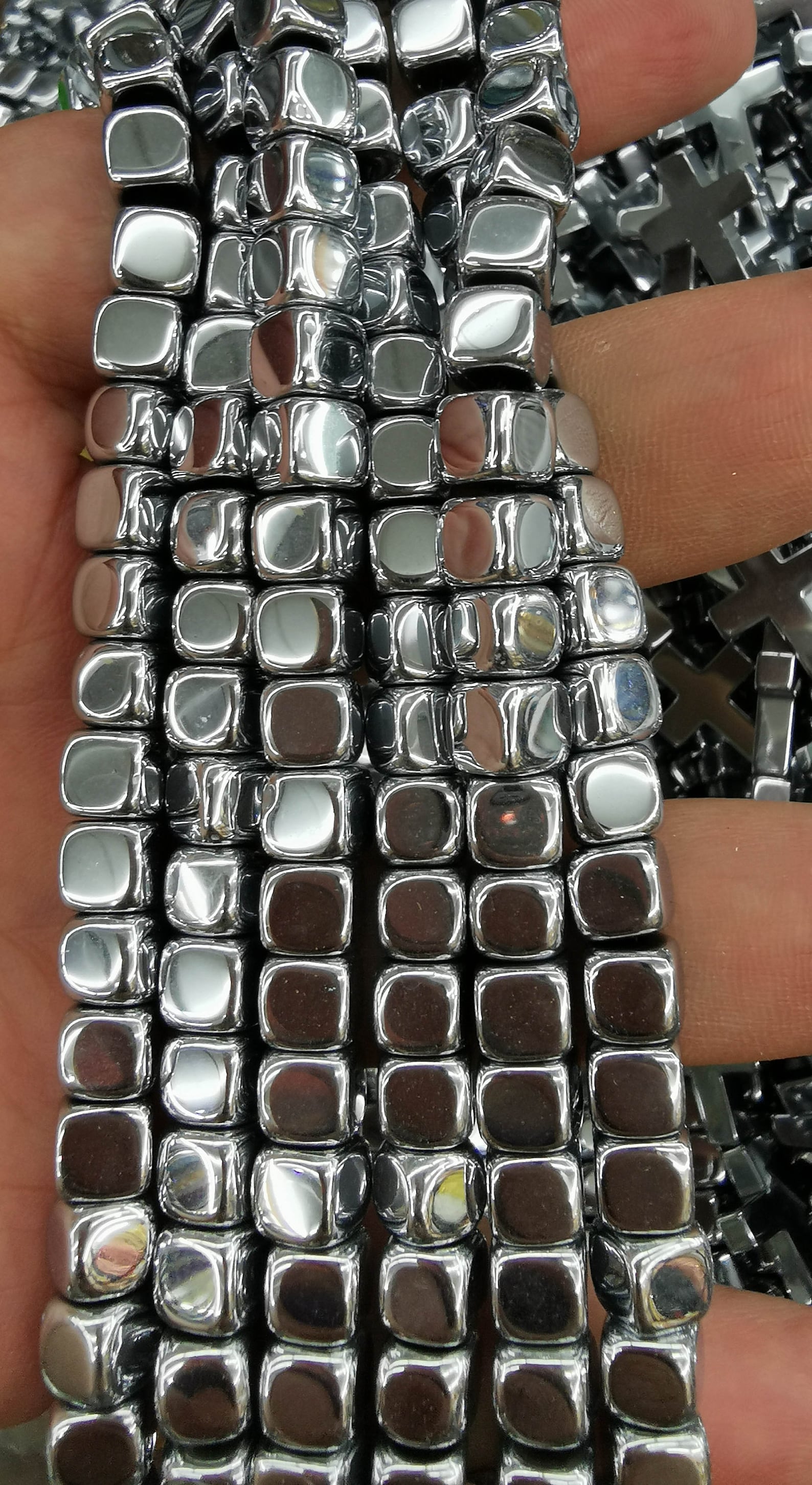 2mm 3mm 4mm Hematite Beads Natural Gemstone Brick Cubic Square Jewelry ...
