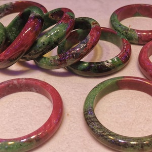 Genuine Ruby Zoisite Bangle Bracelet 54-62mm July Birthstone Boho ...