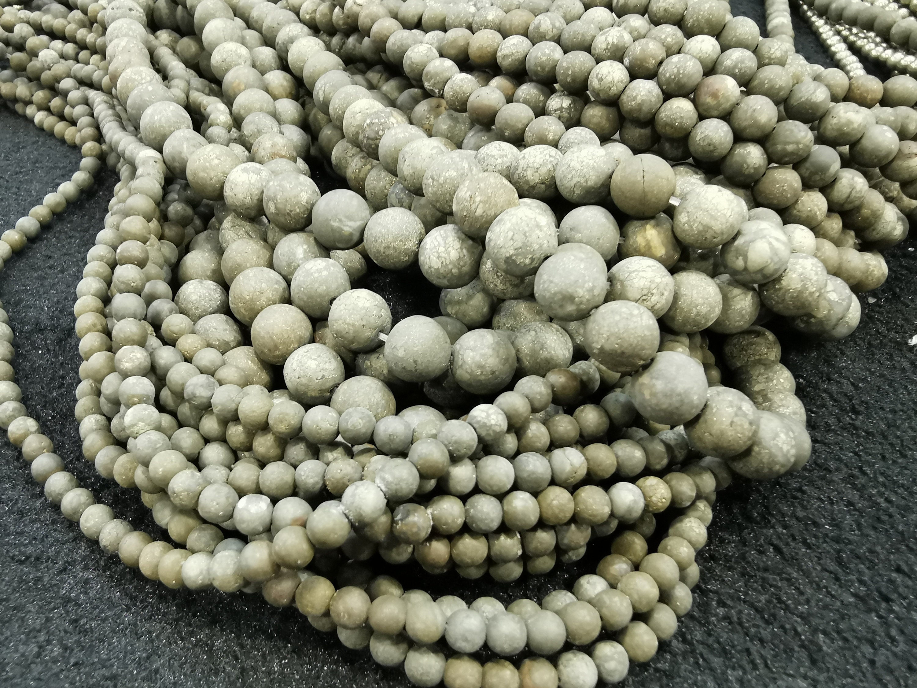 High Quality -- Natural Pyrite Crystal Beads 6mm 8mm 10mm 12mm Loose ...