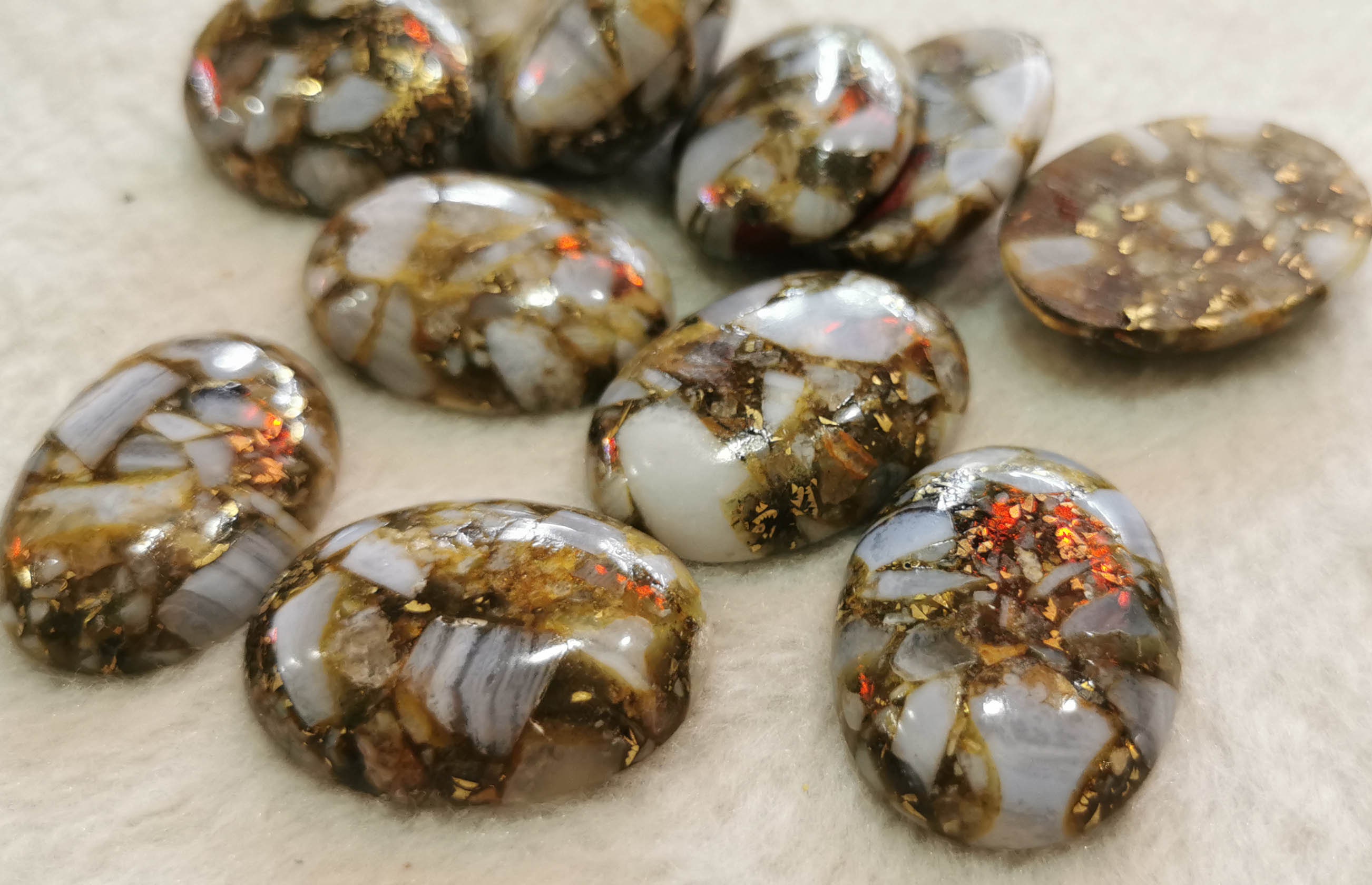 12pcs Grey Black Imperial Jasper Gemstone Cabochons Eggl | Etsy