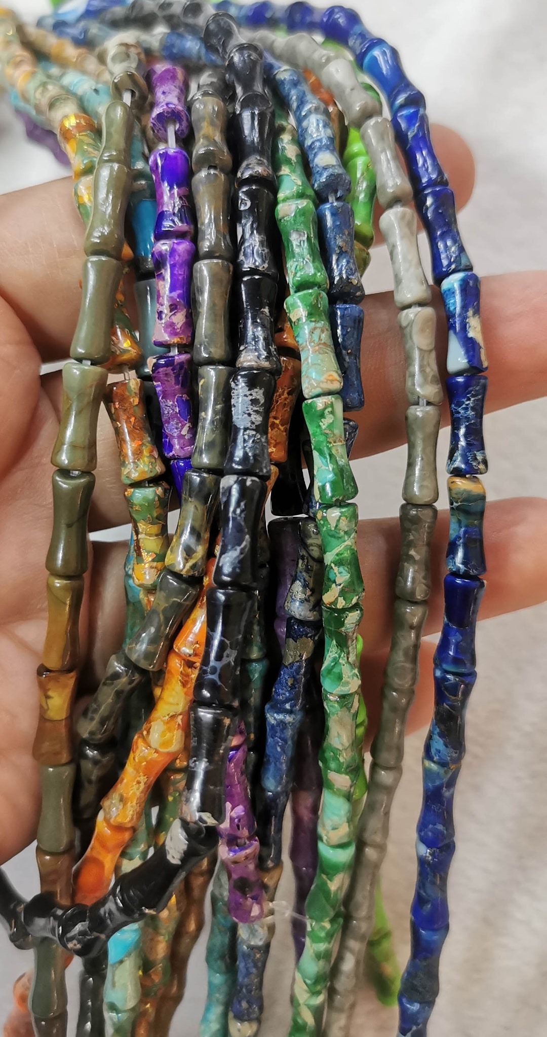 Sea Sediment Imperial Jasper Bamboo Carved Brinck Pink Red Amazonite ...