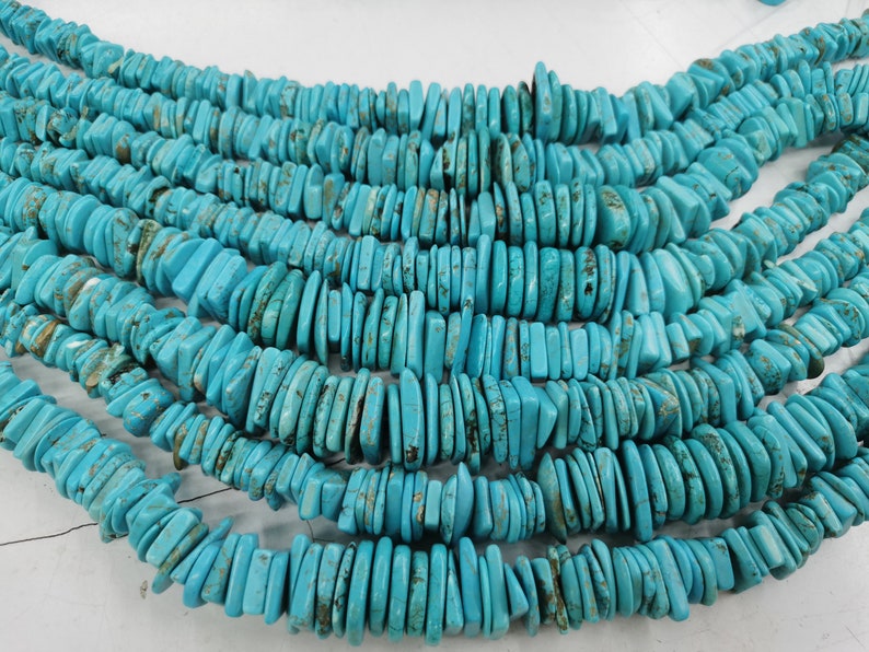 18inch Rough Turquoise Disc Heishi Loose Bead Spacers Charm for Jewelry ...