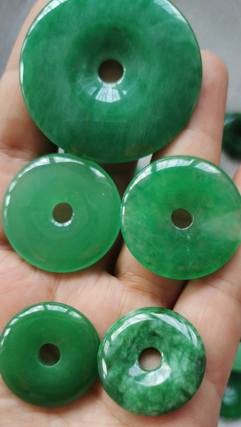10pcs Green Aventurine Jade Gemstone Round Circle Donut Loose Beads for ...