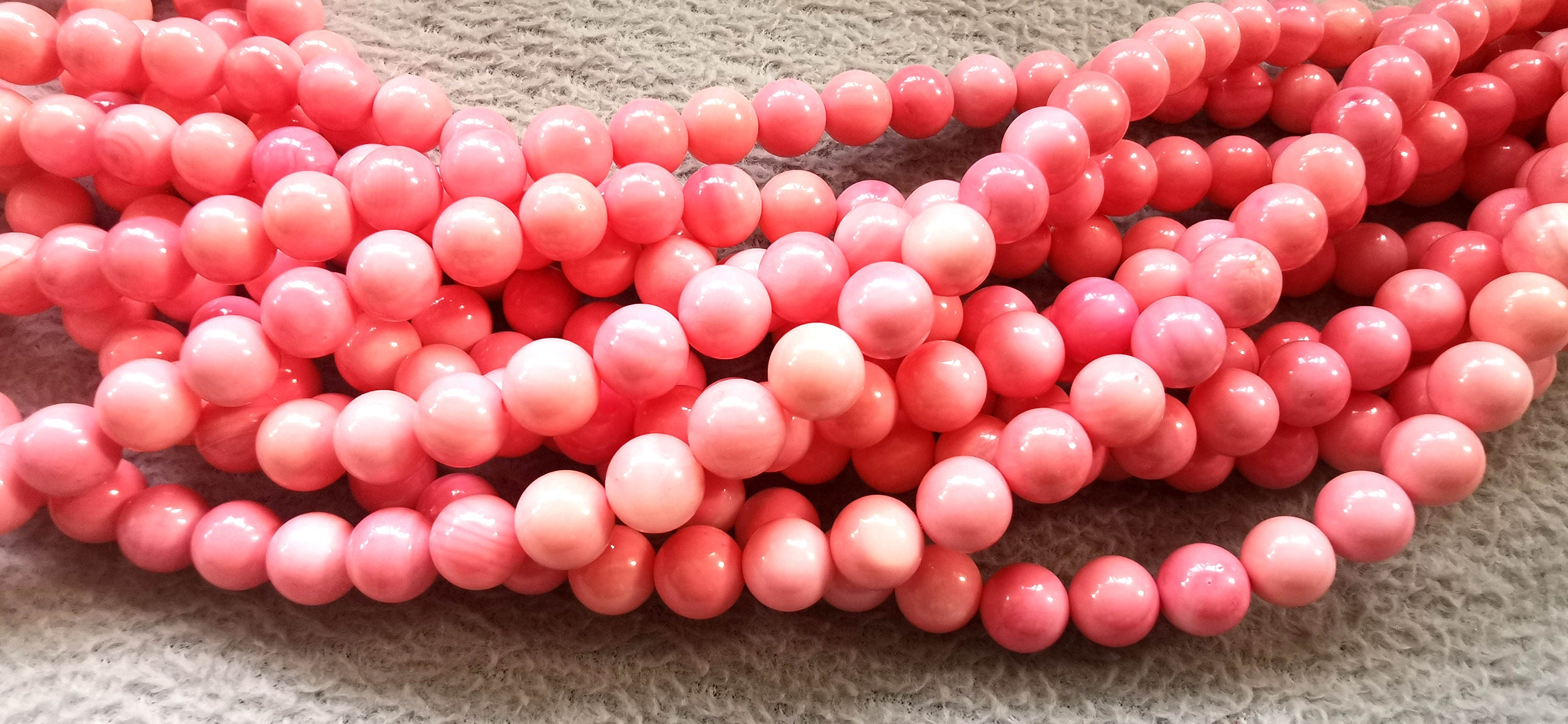 Strong Pink Conch Jewelry Round Ball Red Shell Beads 6mm 8mm - Etsy