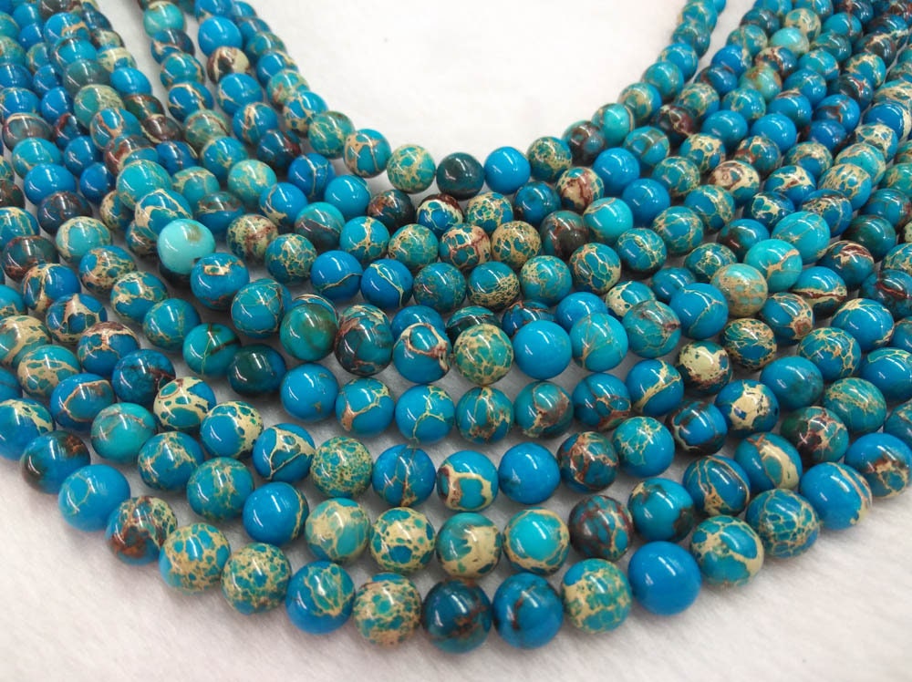 16inch --mixed Sea Sediment Jasper Beads: Round Gemstone Wholesale 4mm ...