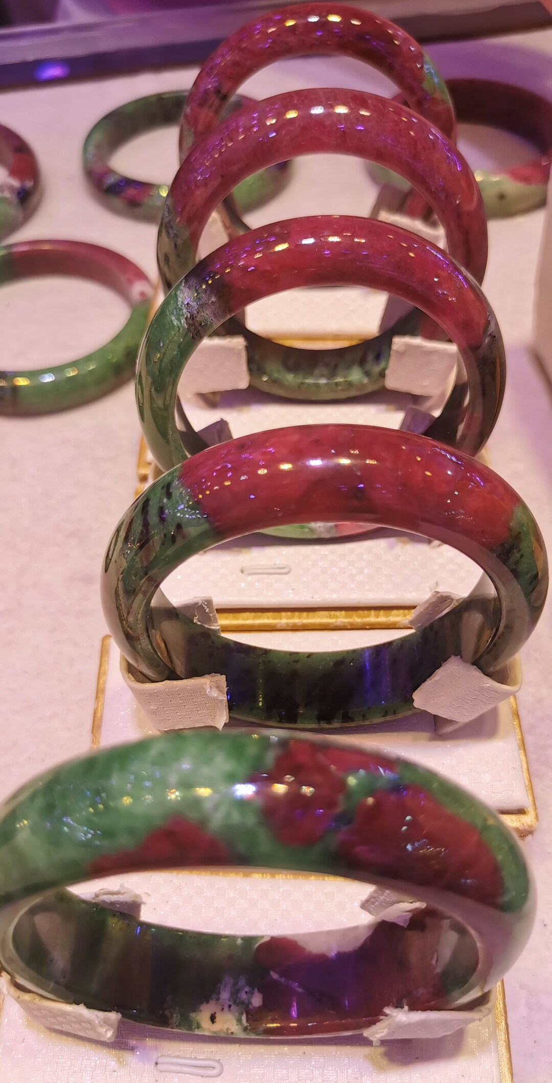 Genuine Ruby Zoisite Bangle Bracelet 54-62mm July Birthstone Boho ...