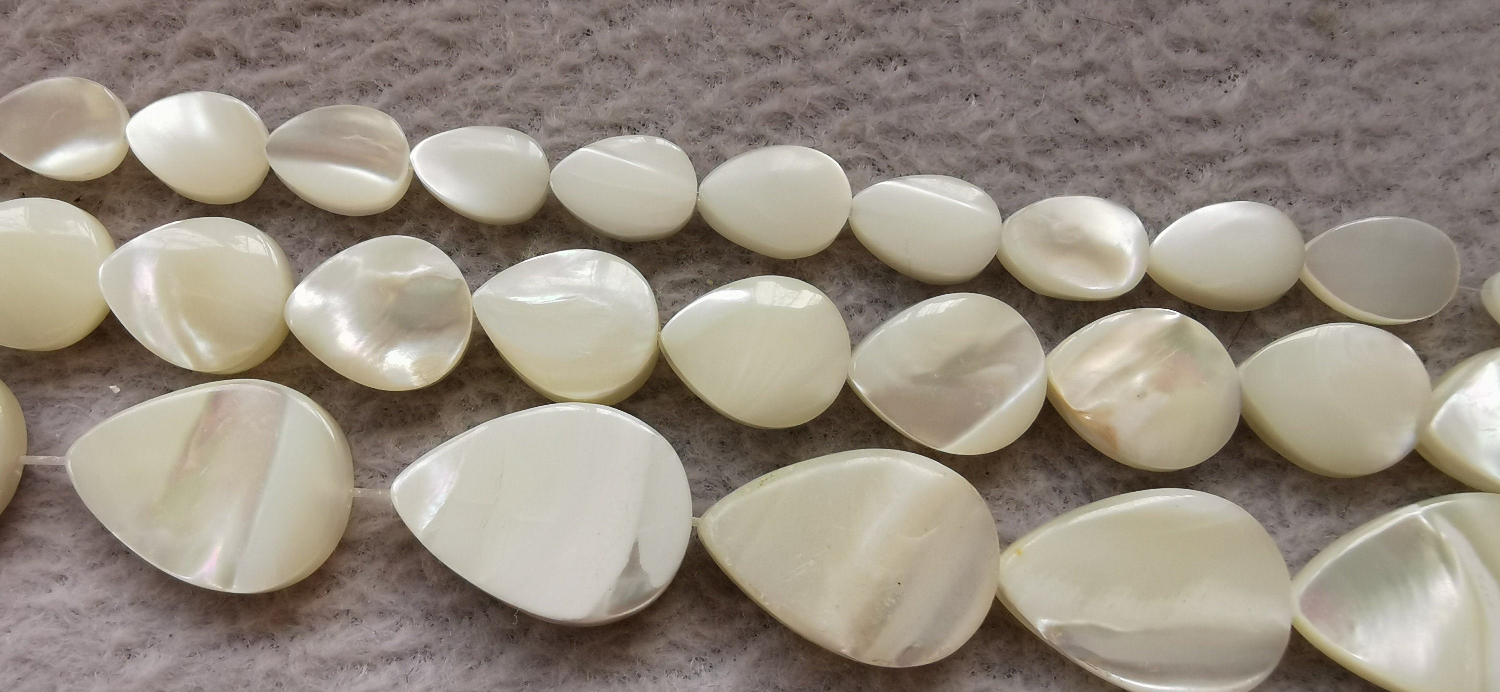 Genuine White MOP Shell Smooth Flat Tear Drop | Etsy