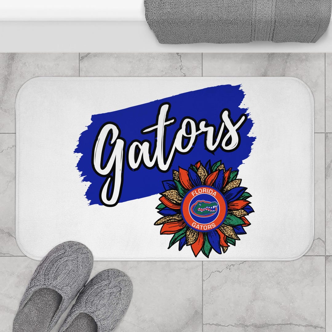 Florida Bath Mat Rug, University Bathroom Decor, Alligator Football ...