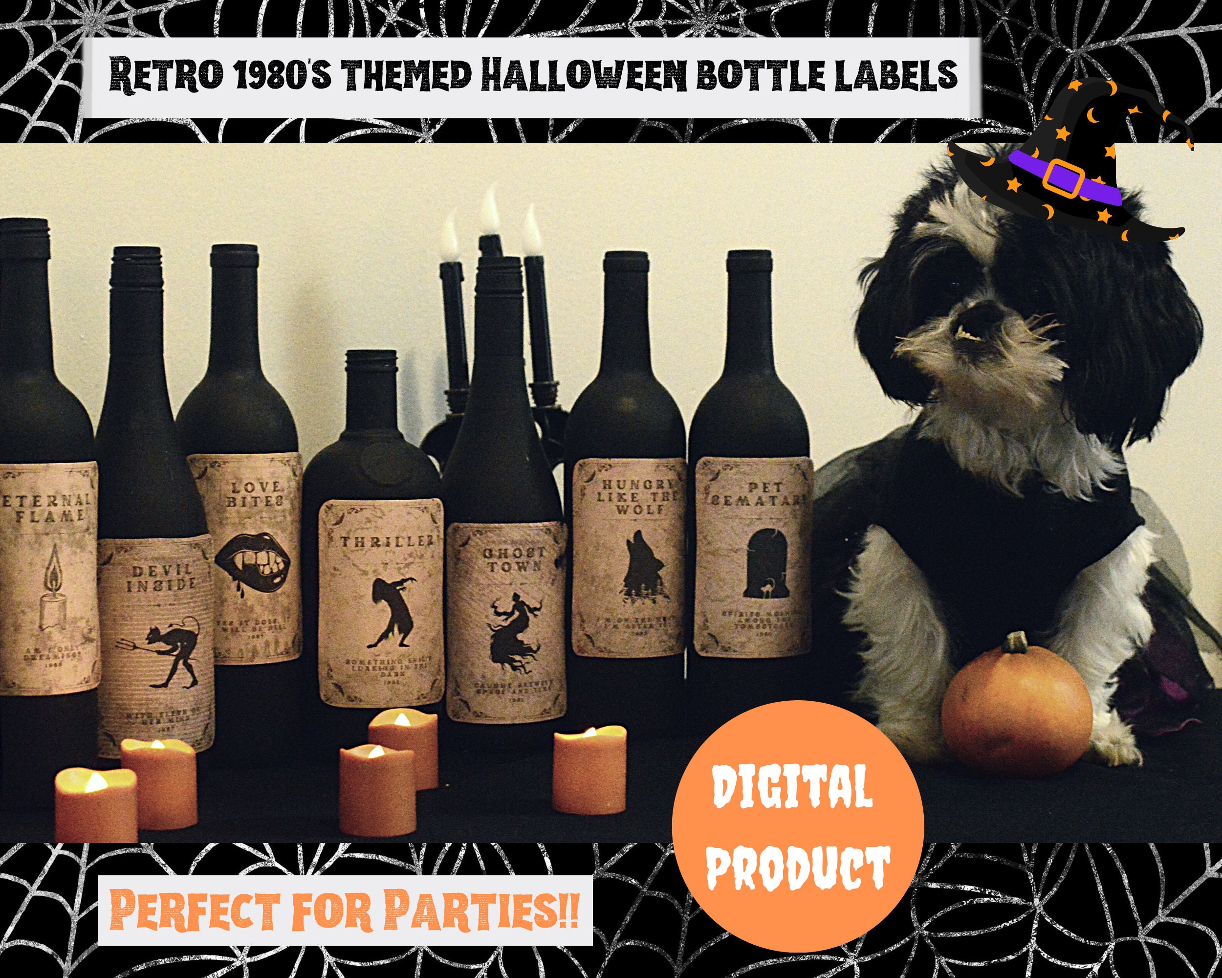 Printable, 1980's, Halloween, Vintage Style Bottle Labels, Halloween ...