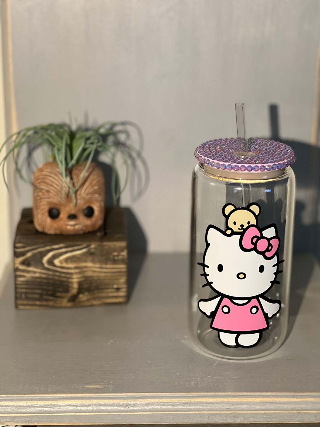 Hello Kitty Glass Can Cup - Etsy
