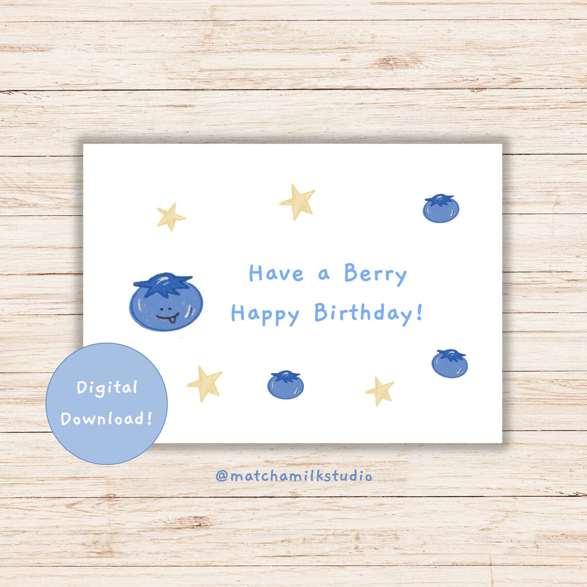 Berry Pun Printable Birthday Card Have a Berry Happy Birthday Digital ...