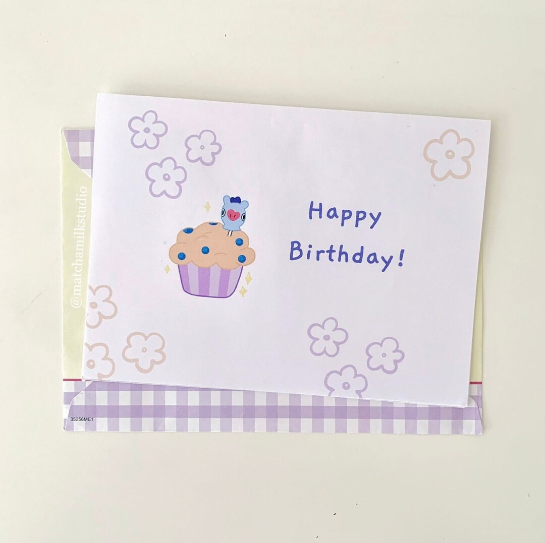BT21 Mang Printable Birthday Card Greeting Card KPOP BTS - Etsy