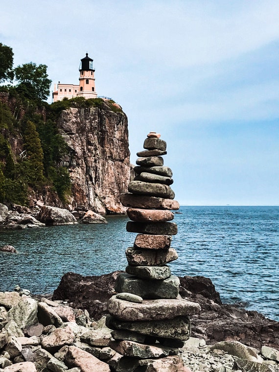 Phare de Split Rock Roches déquilibrage Phare Lac | Etsy
