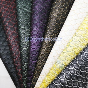 Metallic Mermaid Fish Scale Faux Leather Fabric: 30x134cm Sheet - Etsy