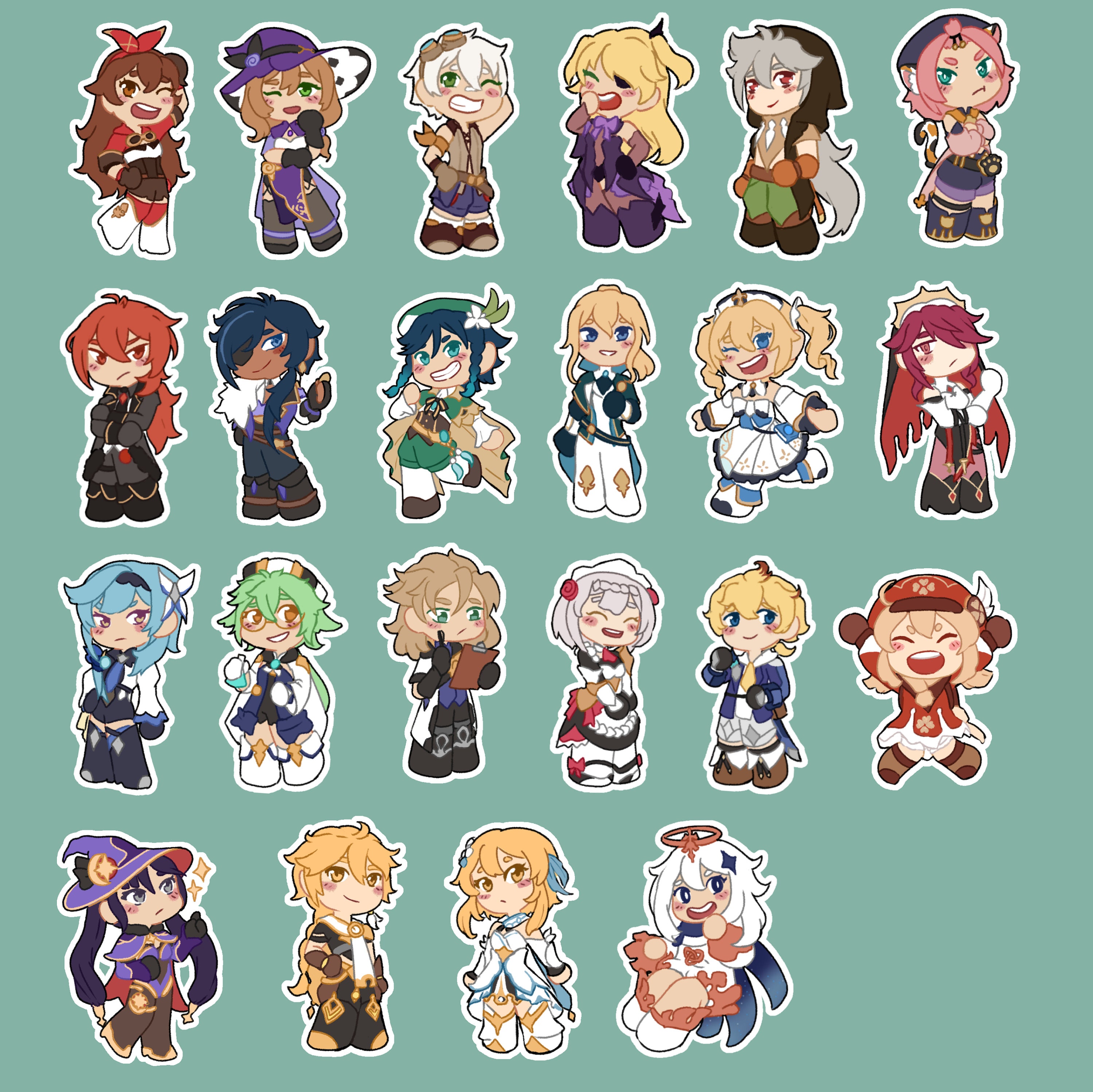 Genshin Impact Stickers - Etsy