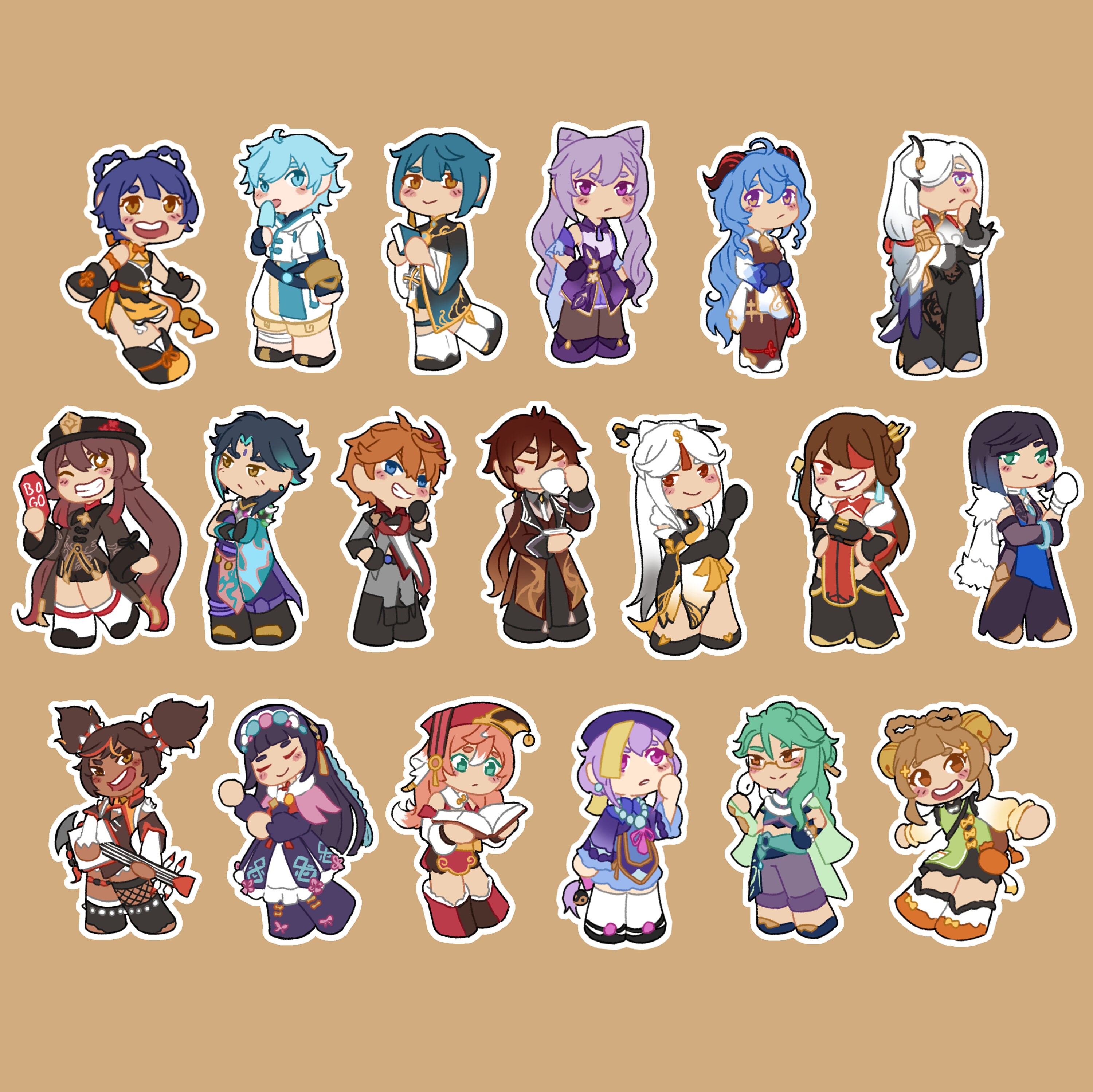 Genshin Impact Stickers - Etsy