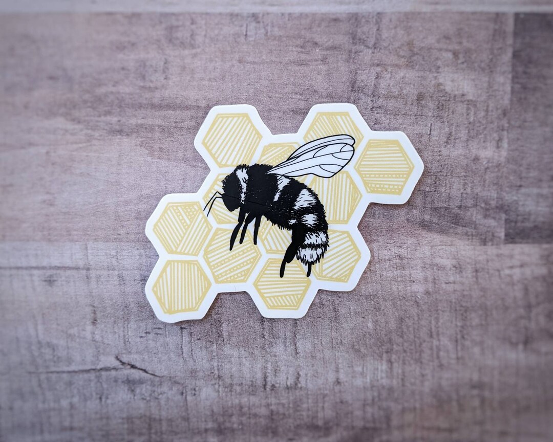 Bee Sticker, Honey Bee Sticker, Honeycomb Sticker, Save the Bees ...