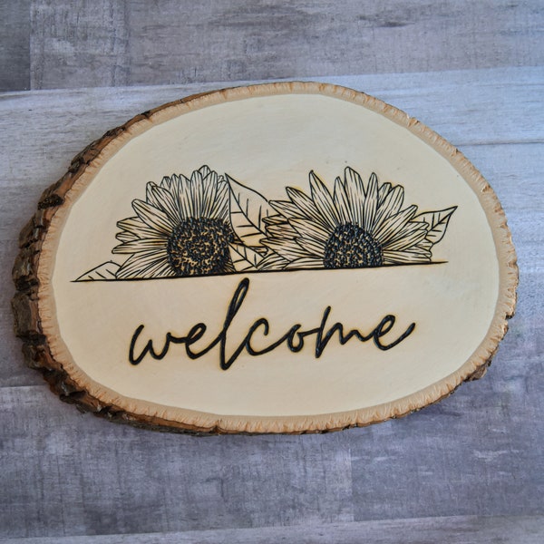 Wood Burned Welcome - Etsy