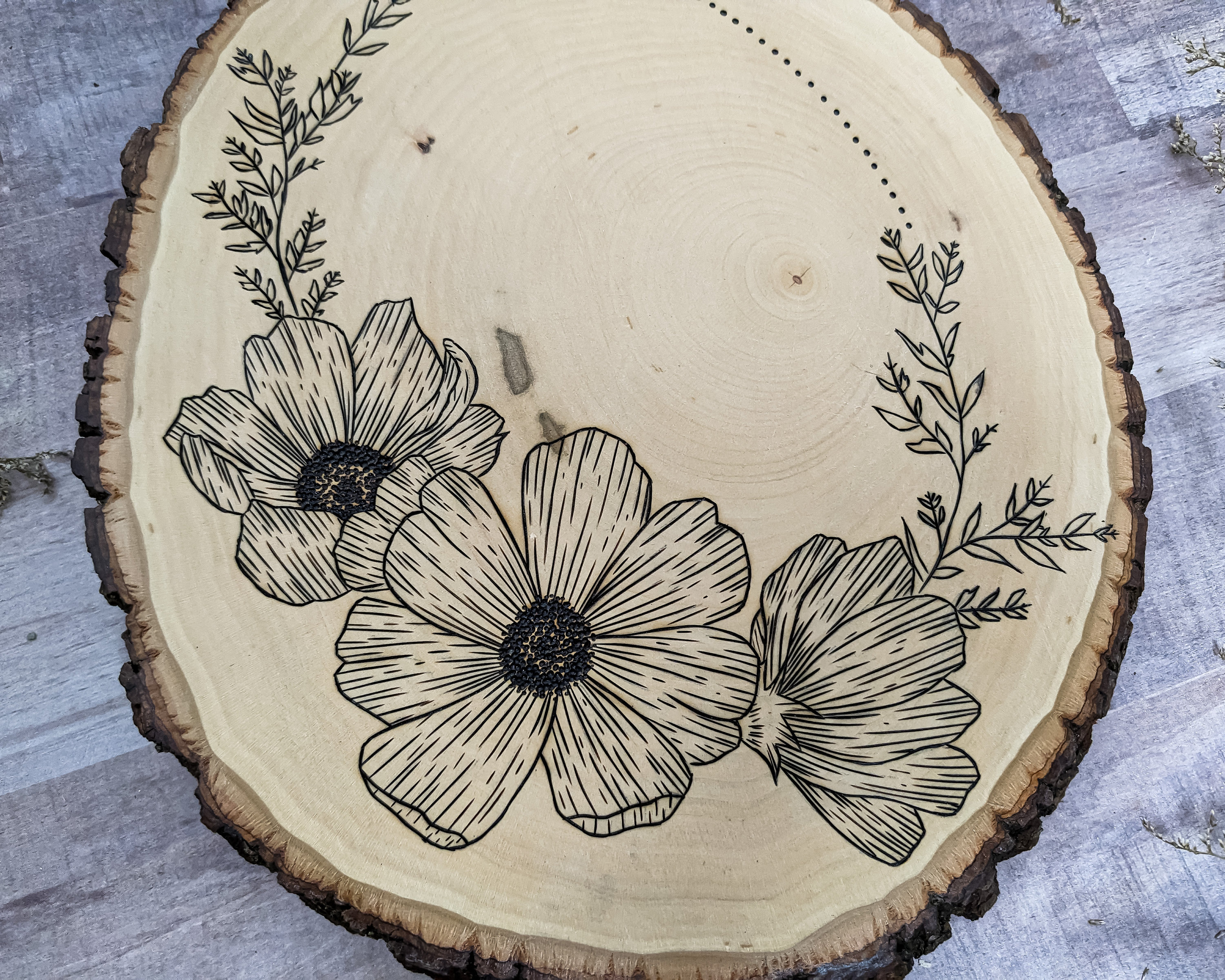 Floral Wood Burned Sign Wildflower Art Wood Burned Art Home - Etsy