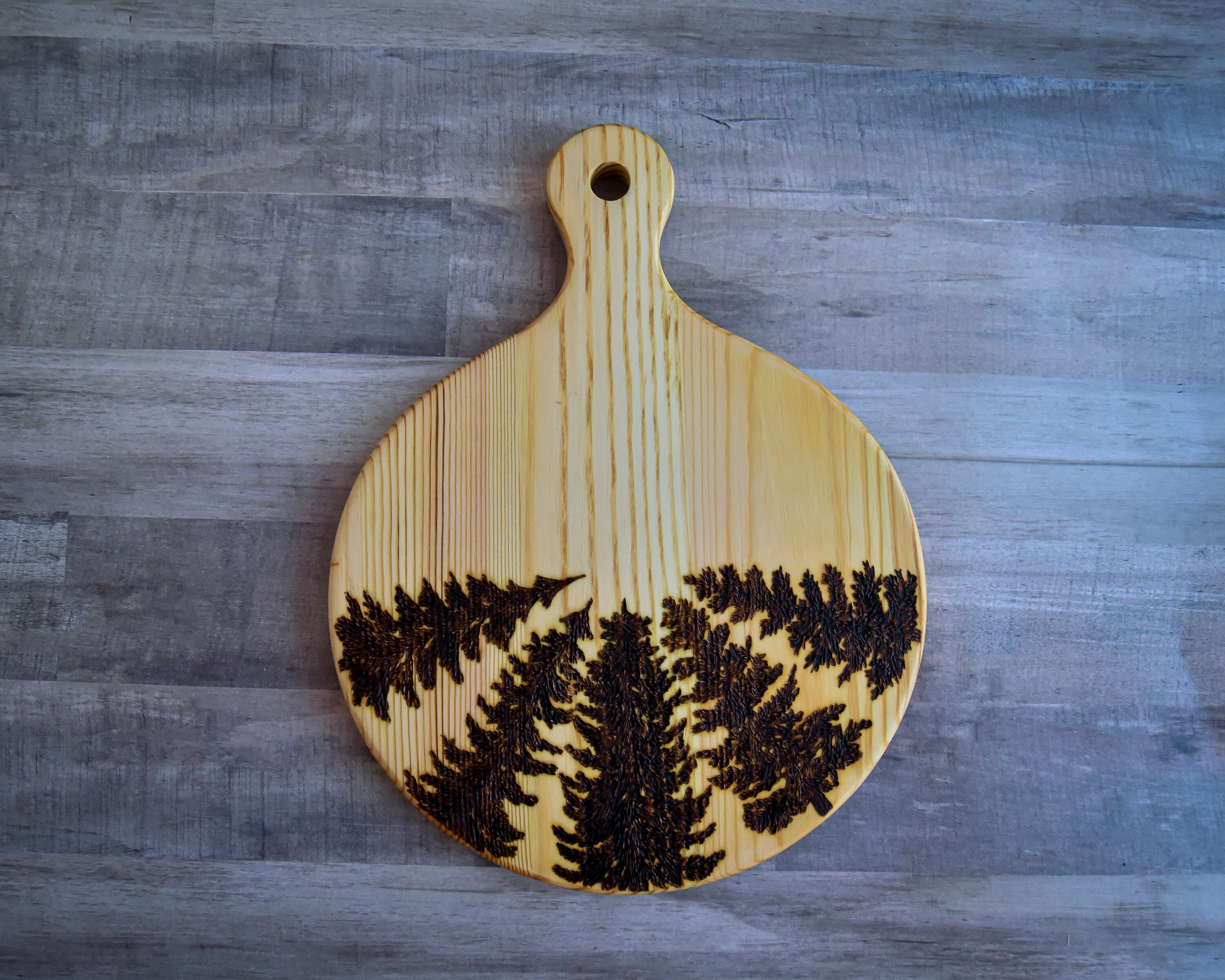Pine Tree Cutting Board, Wood Burned Cutting Board, Serving Tray ...