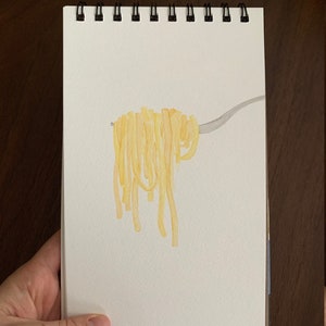 Pasta Watercolor Painting - Etsy