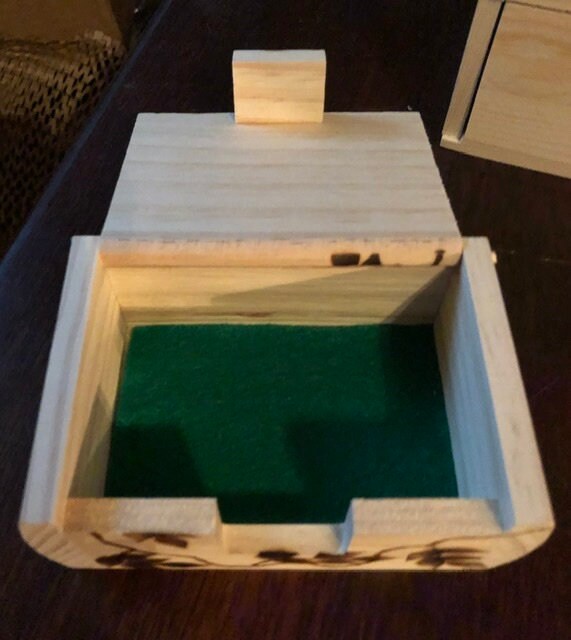 Trinket Box With Wood Burned Design - Etsy
