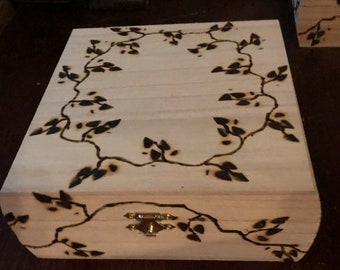 Custom Wood Burned Design Book Box - Etsy